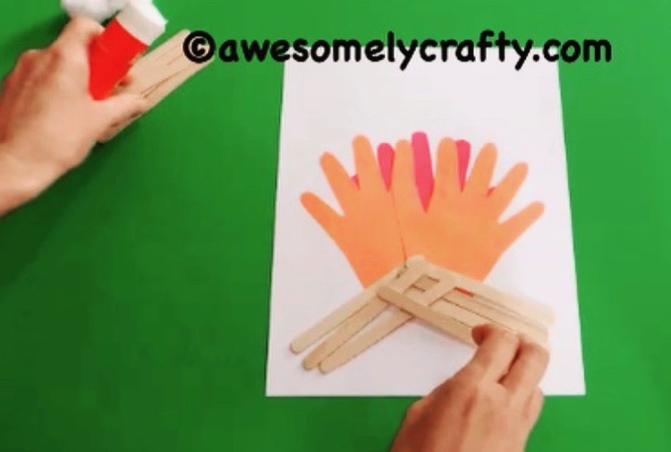 Handprint Camp Fire Craft - Awesomelycrafty
