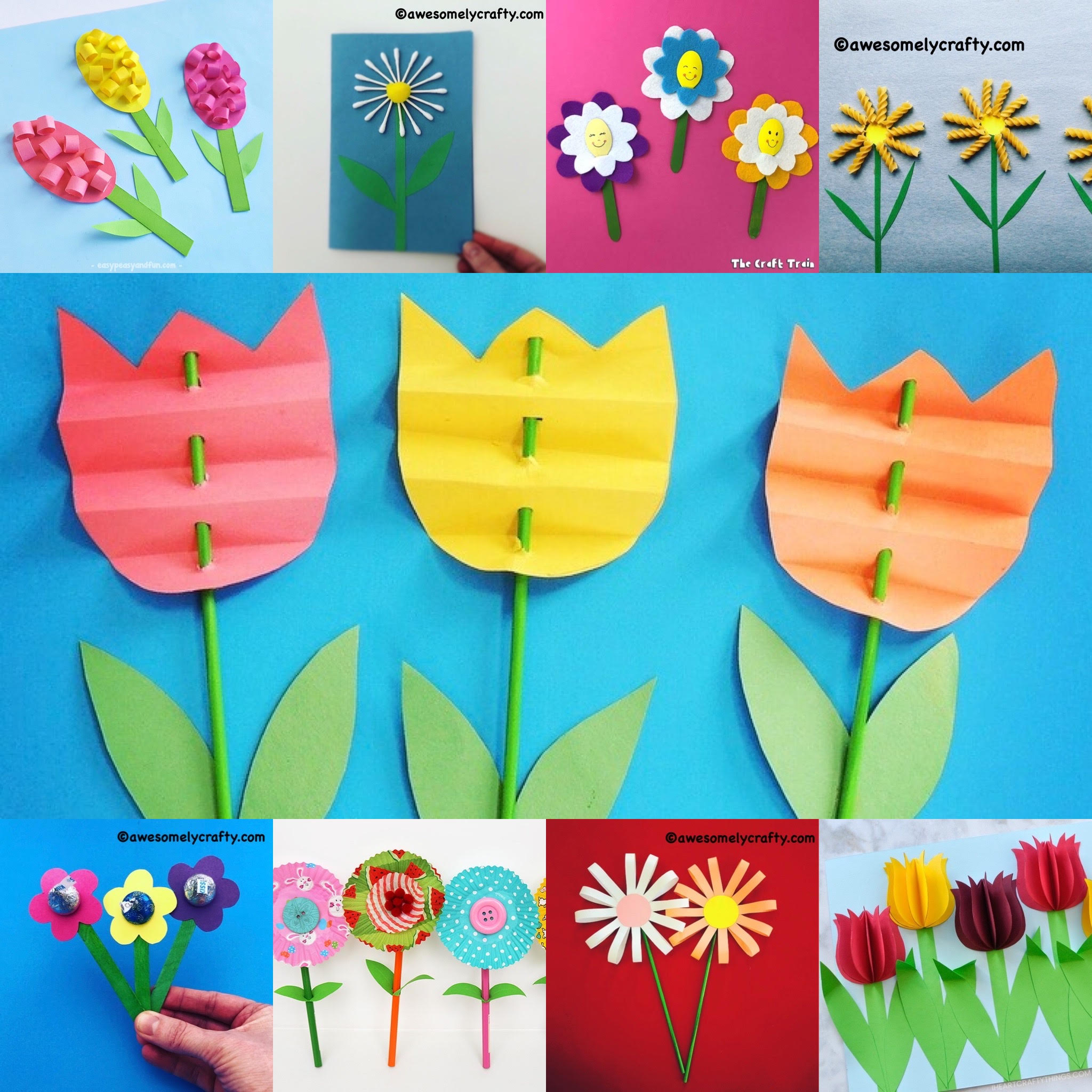 10 Easy Flower Crafts - Awesomelycrafty